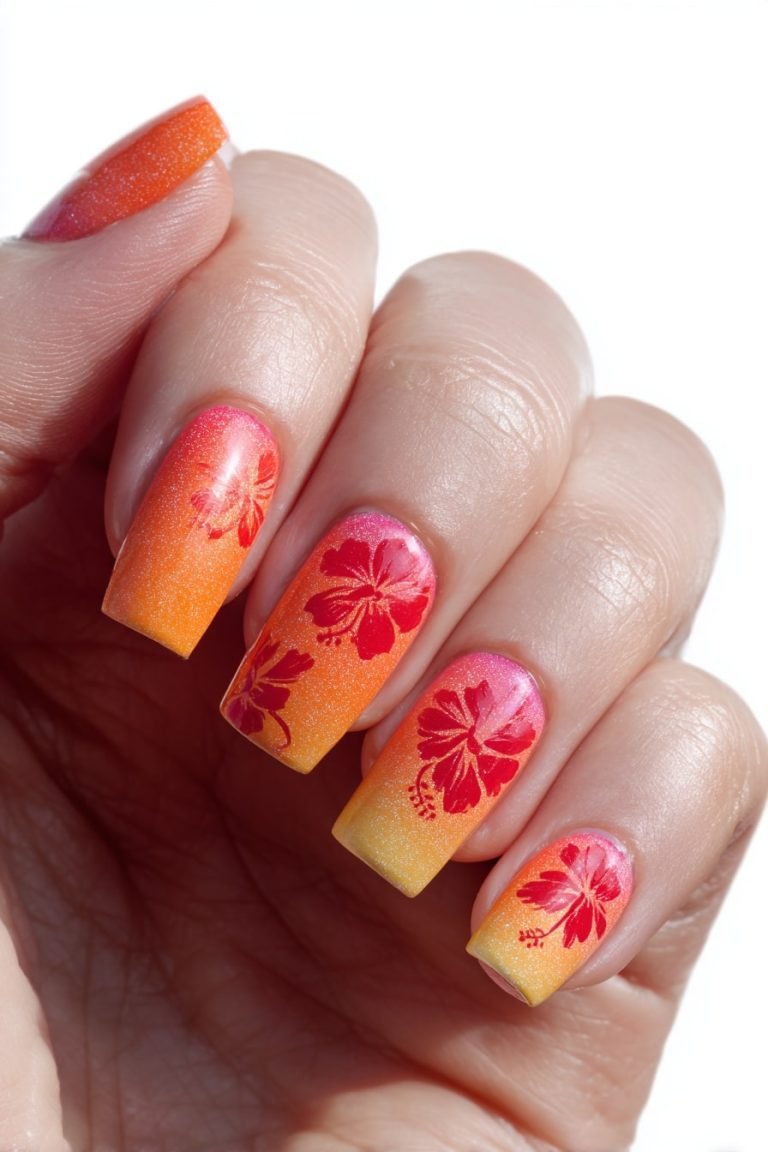 20 Hibiscus Flower Nail Ideas That Are Bold & Tropical