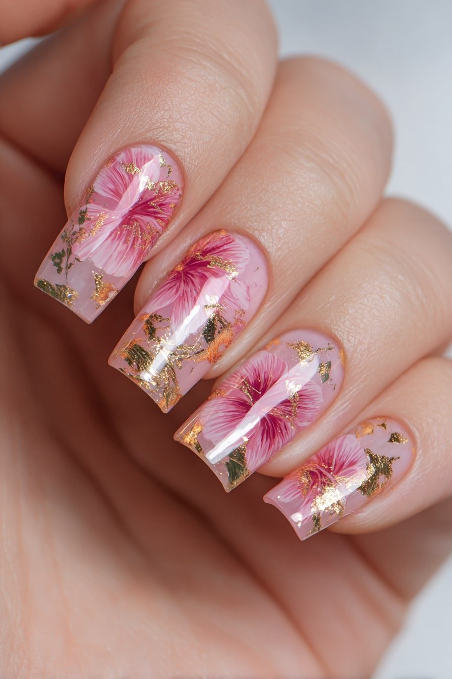 20 Hibiscus Flower Nail Ideas That Are Bold & Tropical